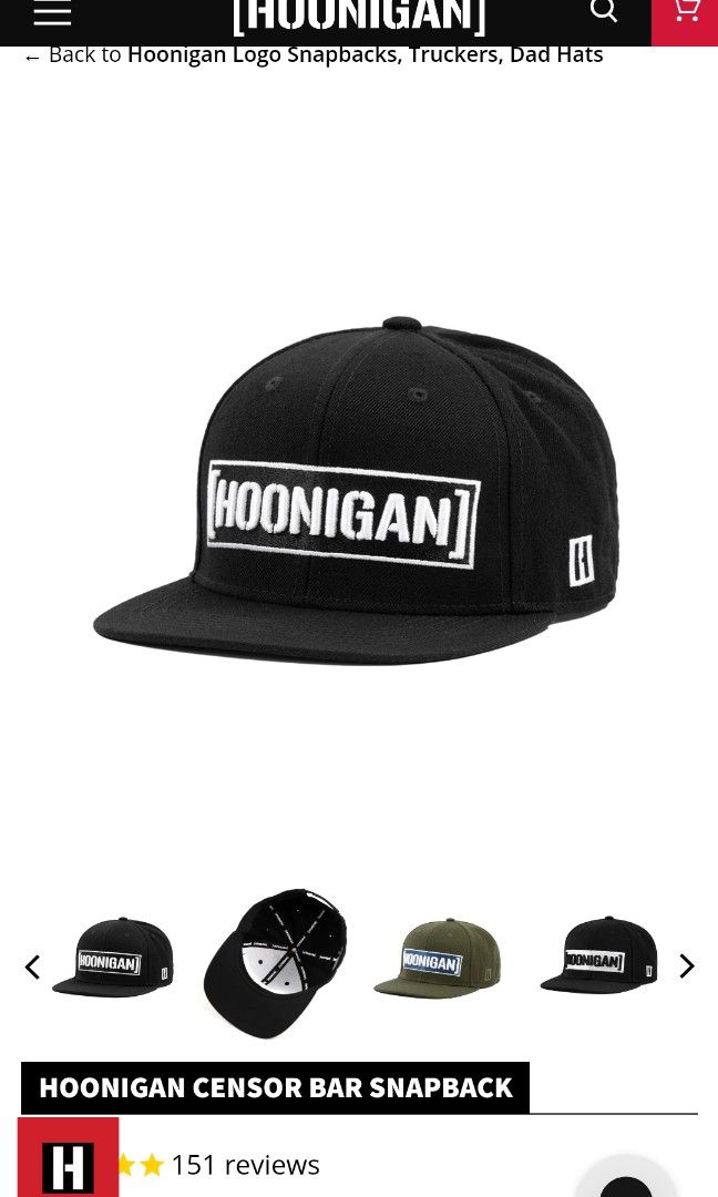 Hoonigan censored bar snapback black, Men's Fashion, Watches ...
