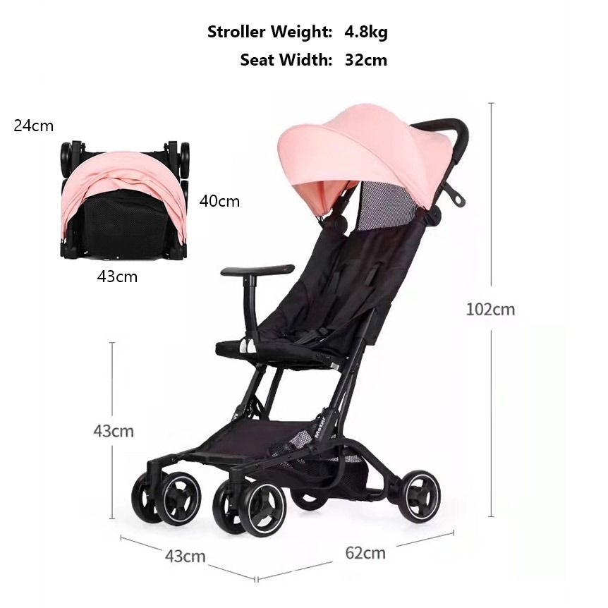 [iDS] Cabin Size Lightweight Baby Stroller, Reclining Travel Stroller ...