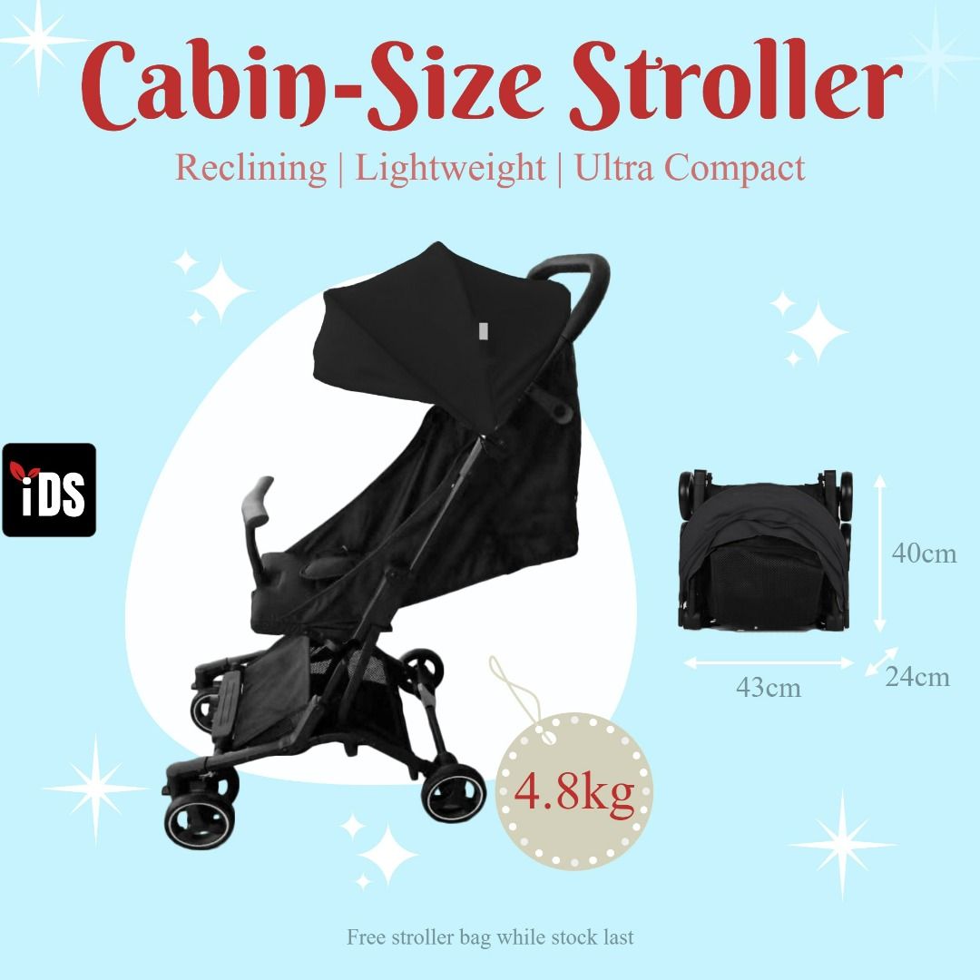 [iDS] Cabin Size Lightweight Baby Stroller, Reclining Travel Stroller ...
