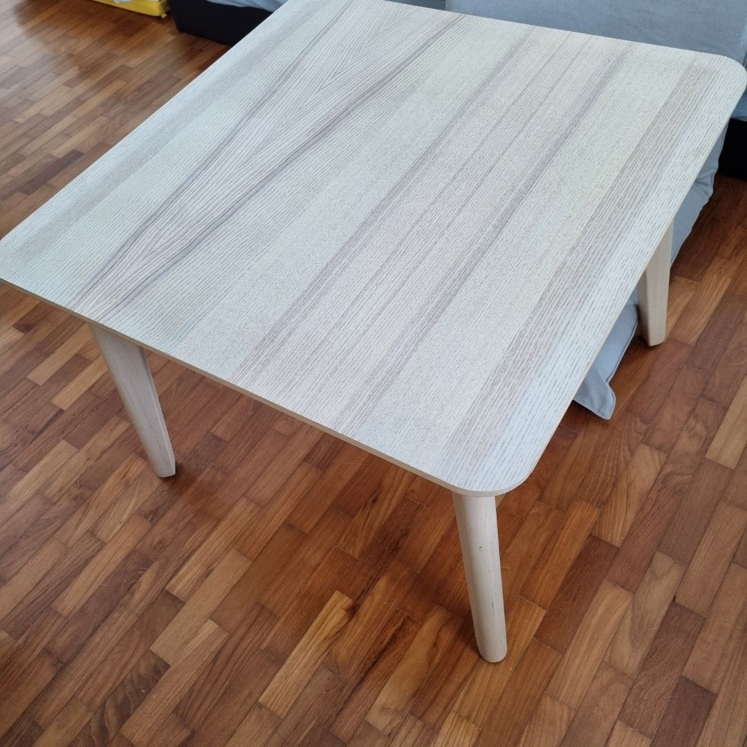 IKEA Lisabo Coffee Table Square Ash Veneer Wood, Furniture & Home ...