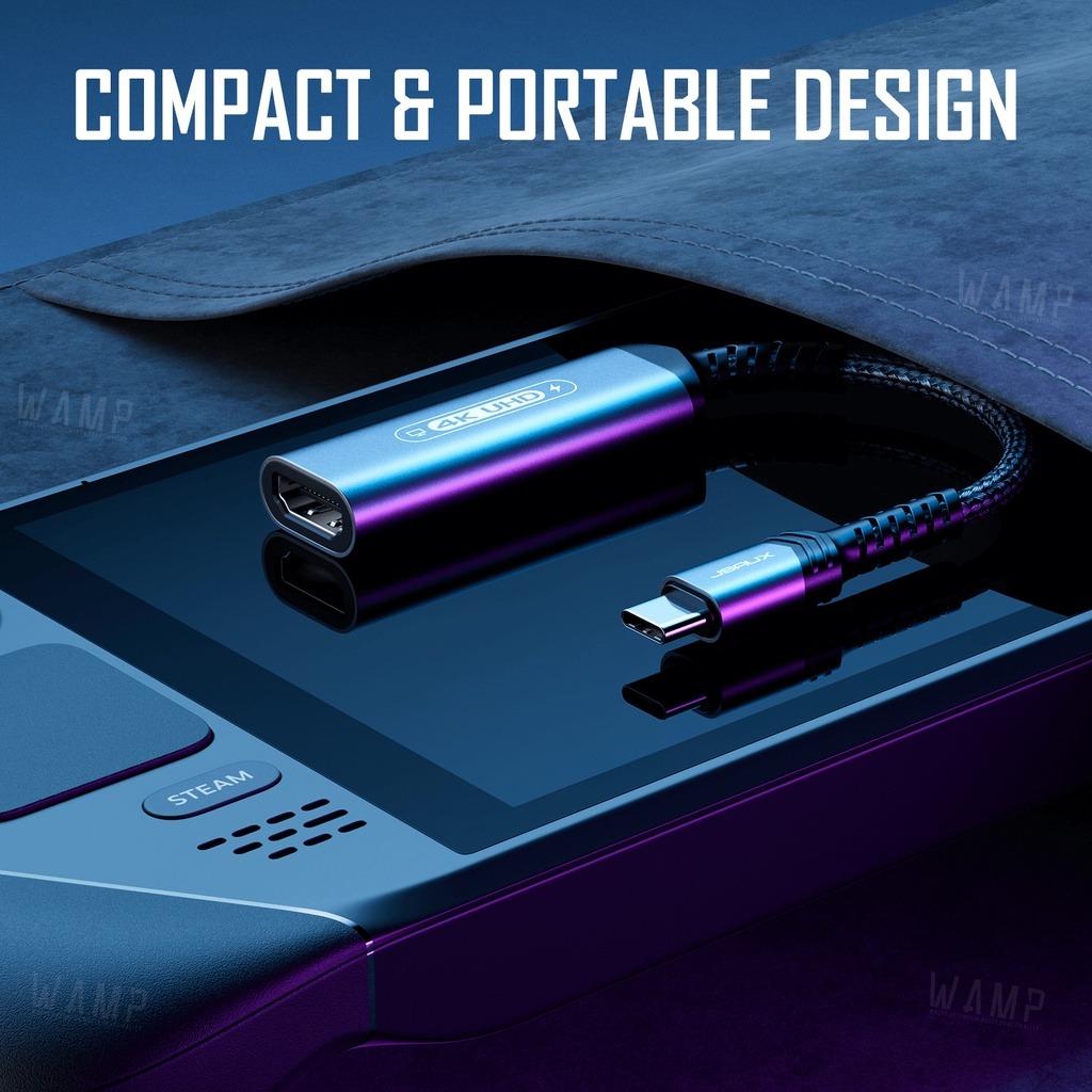 JSAUX 2-IN-1 Steam Deck USB C to HDMI Adapter & Charger 4K@60Hz Type-C ...