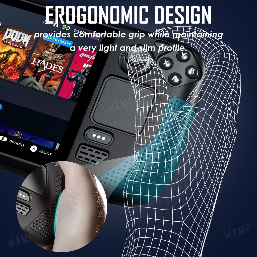 JSAUX Steam Deck Ergonomic Protective Case Soft Silicon Anti-Slip ...