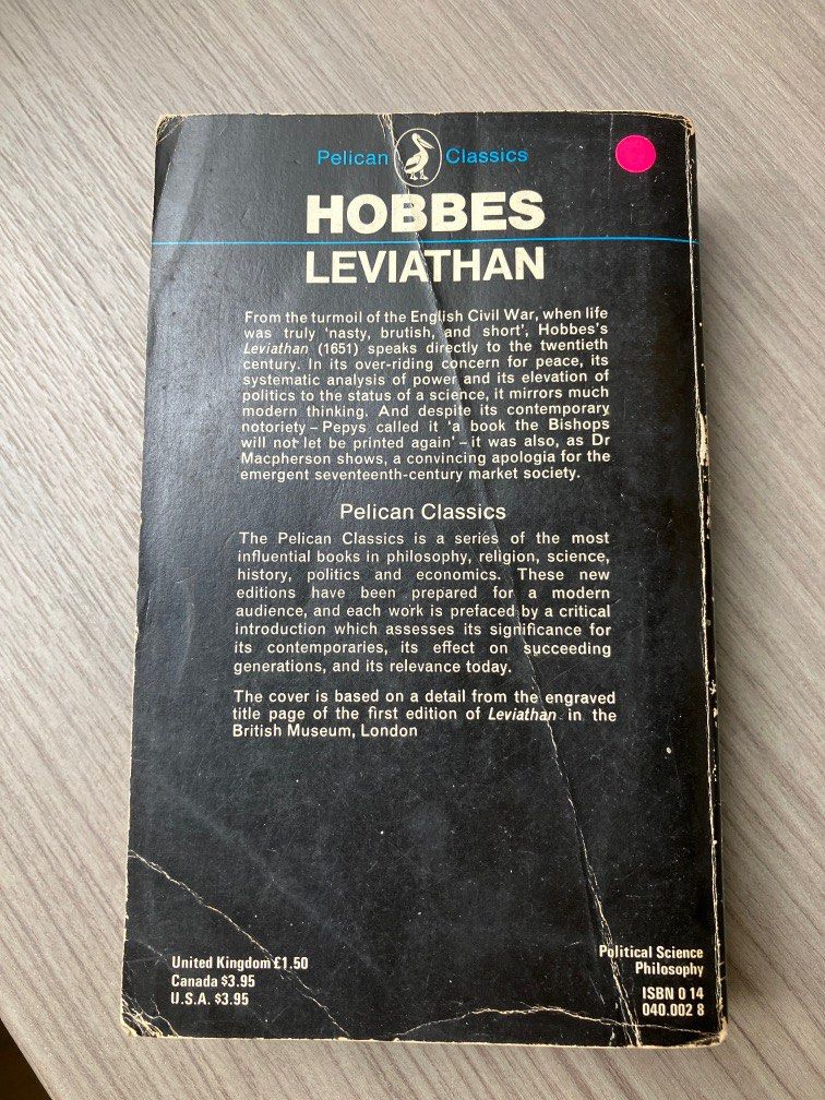 Leviathan by Hobbes, Hobbies & Toys, Books & Magazines, Fiction & Non ...