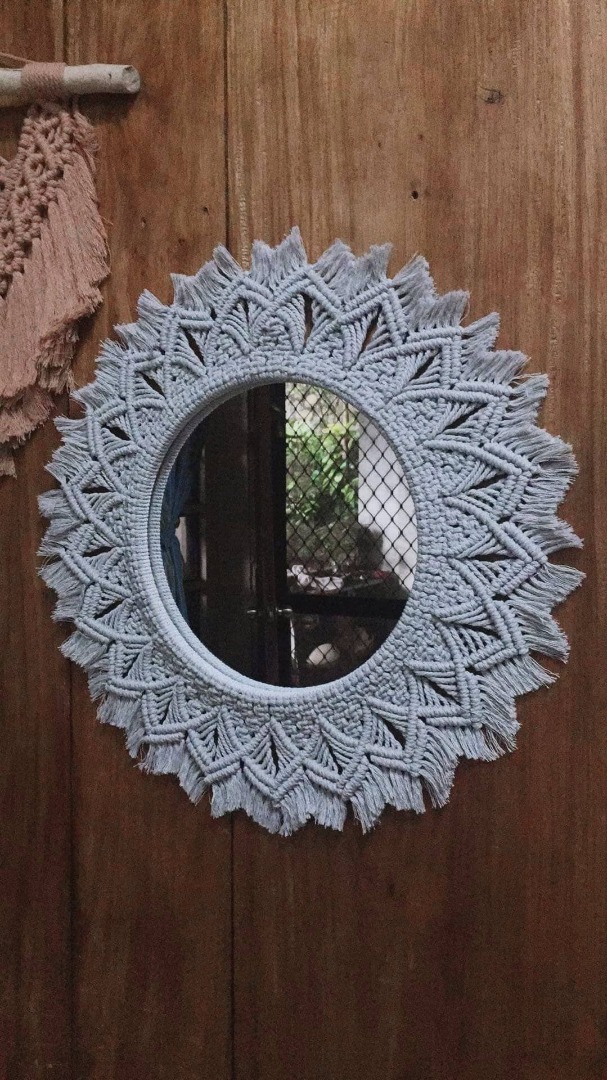 Macrame Mirror, Furniture & Home Living, Home Decor, Mirrors on Carousell