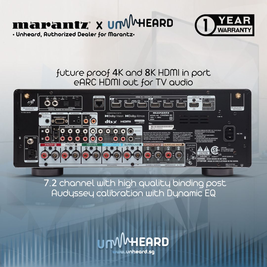 Marantz Cinema 60 Dolby Atmos DTS X AV Receiver 7.2 Not Denon AV Receiver Onkyo AV Receiver ...