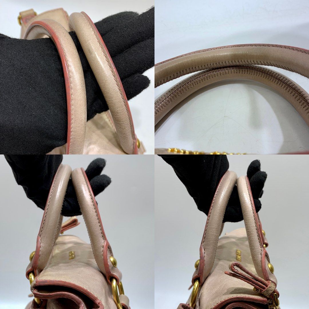 MIU MIU PINK LEATHER TWO WAY SHOULDER BAG 237002791 }, Women's Fashion, Bags & Wallets, Shoulder ...