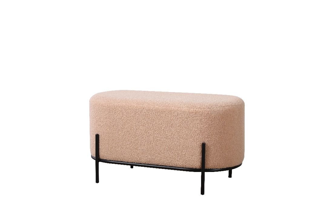 Modern upholstered cushion stool in metal leg frame, Furniture & Home ...