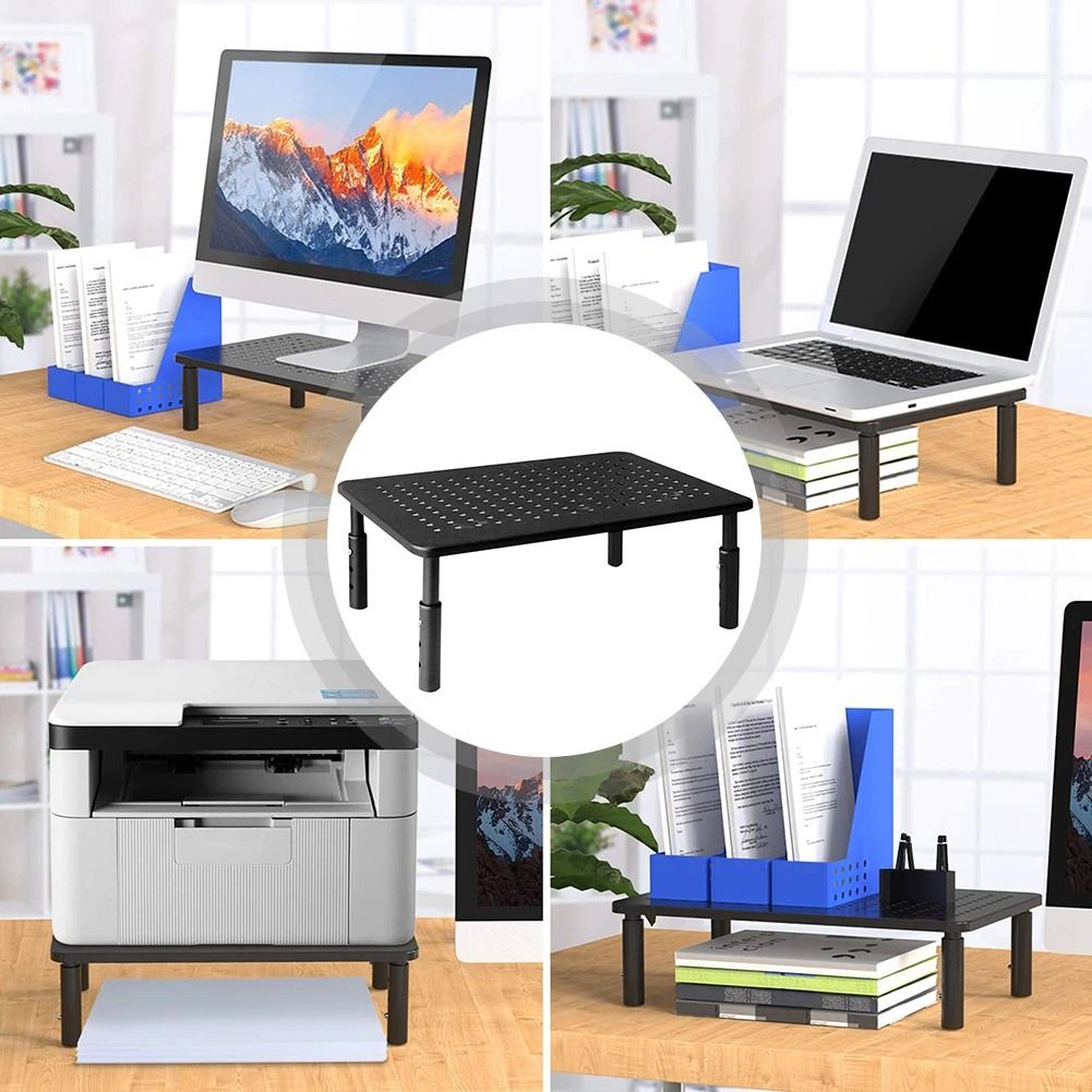 Monitor Stand 3 Height Adjustable Monitor Stand Ergonomic Metal Monitor ...