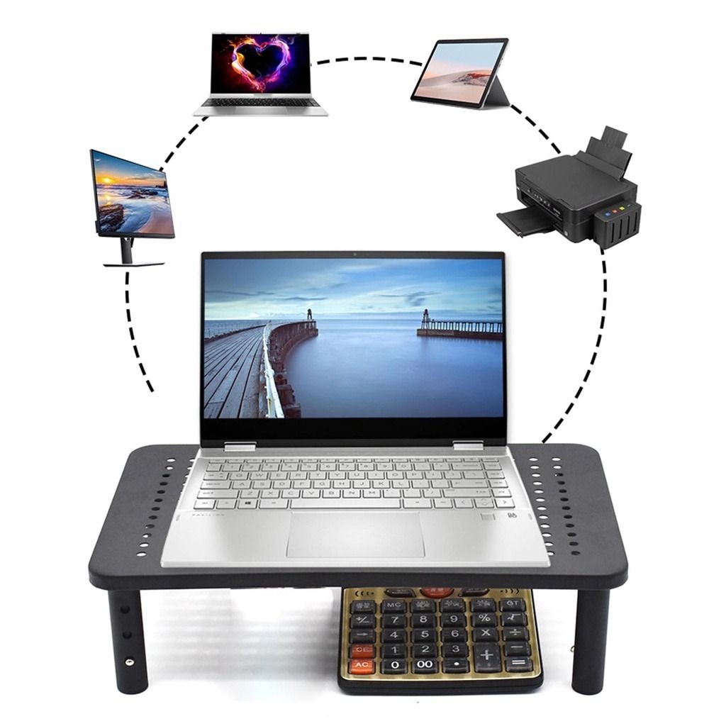 Monitor Stand 3 Height Adjustable Monitor Stand Ergonomic Metal Monitor ...