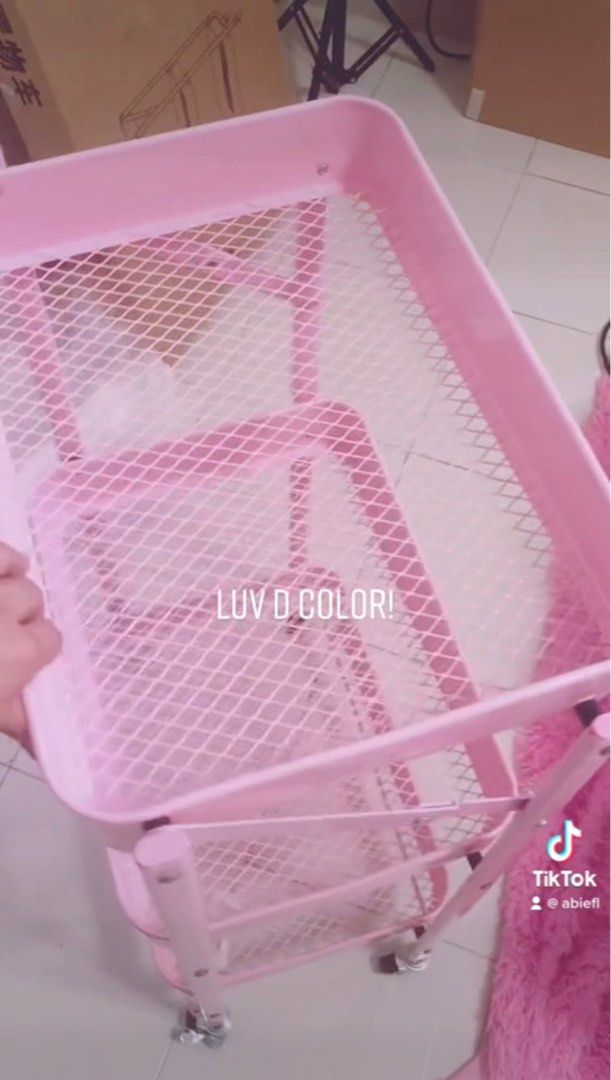 Movable organizing rack (Pink color), Furniture & Home Living ...