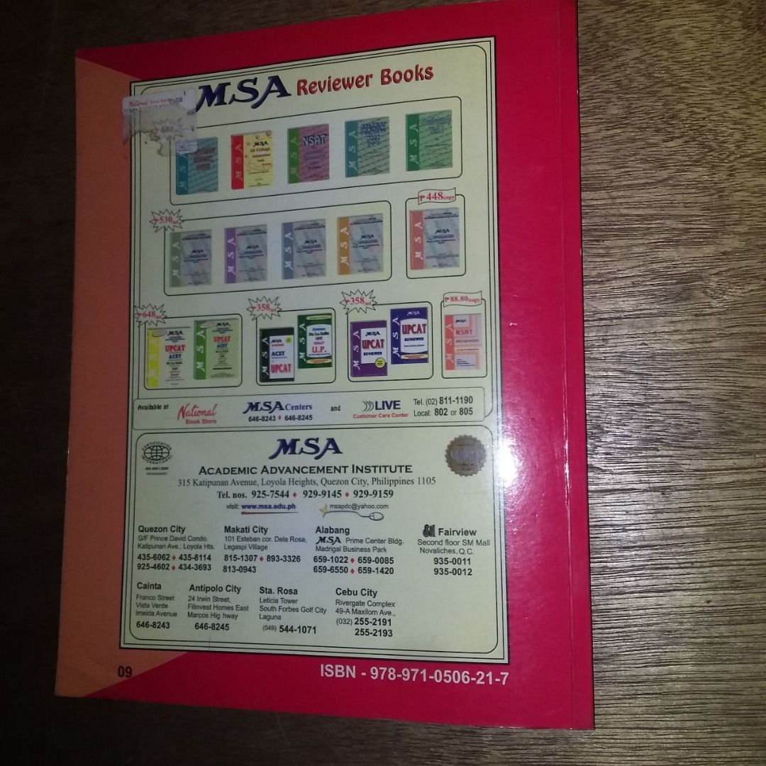 MSA All College Admission Tests Reviewer for Schools like UP, Ateneo ...