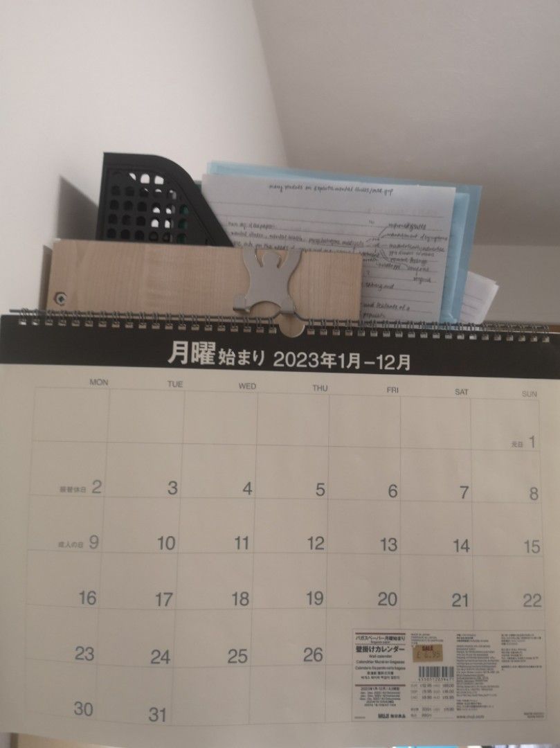 MUJI A3 Calendar Planner, Hobbies & Toys, Stationery & Craft ...
