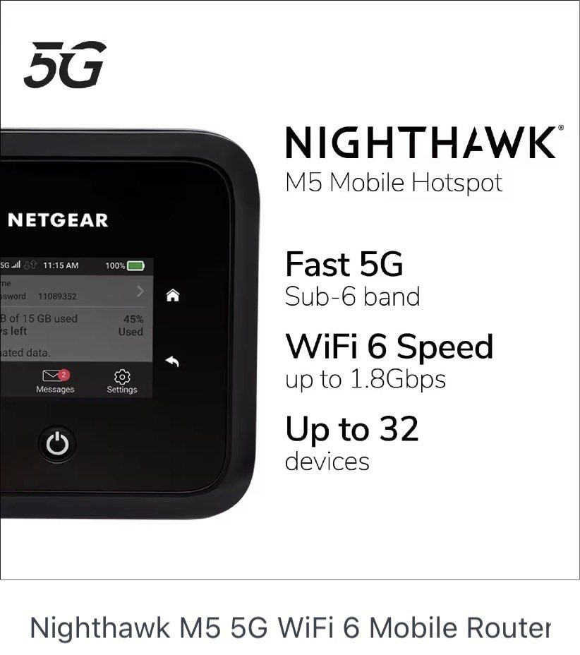 Rush Netgear Nighthawk M5 Ultrafast Portable WiFi 6 Router Openline ...