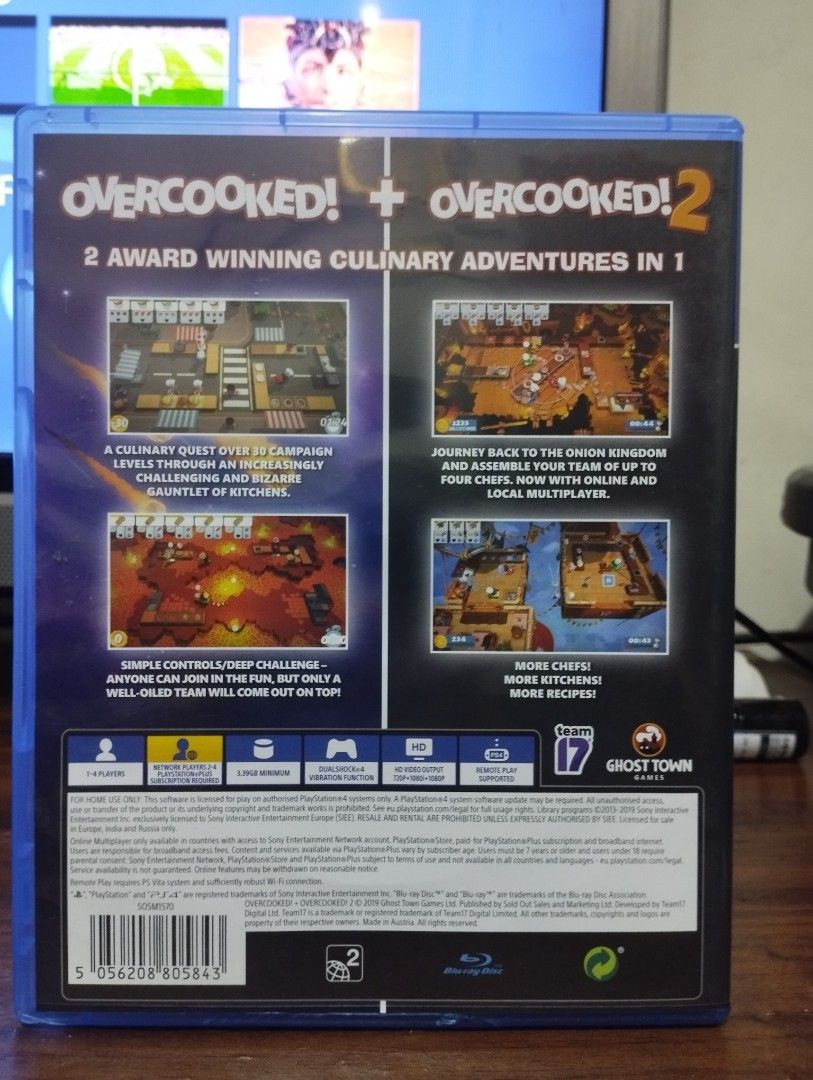 Overcooked 1 & 2, Hobbies & Toys, Music & Media, CDs & DVDs on Carousell