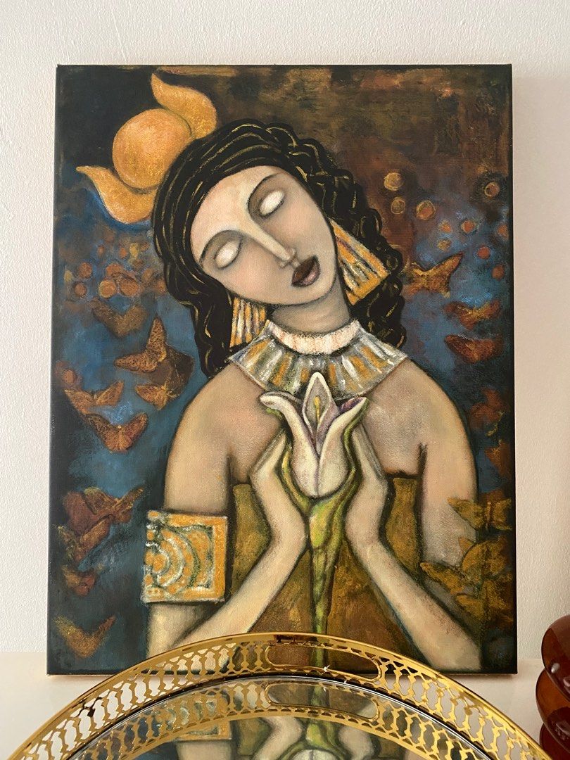 painting Hathor Goddess of the Arts and Music art on canvas, Furniture ...