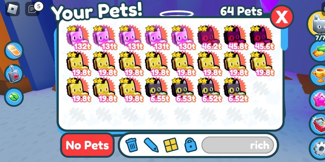 Pet Simulator X rich cat, Video Gaming, Gaming Accessories, In-Game ...