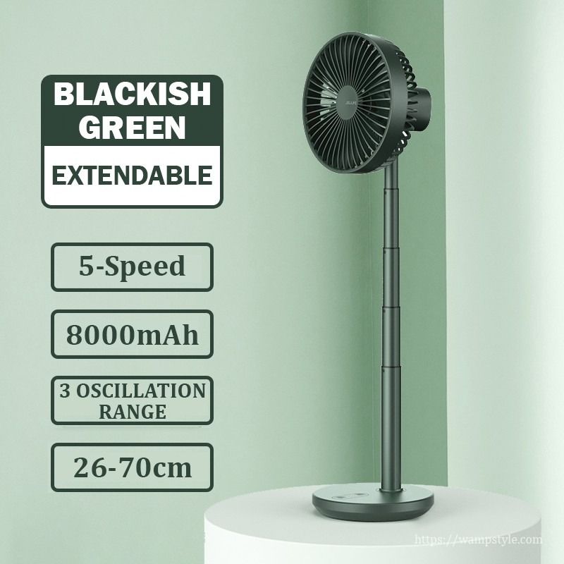 Portable Oscillating Desk Fan 8000mAh Type-C Fast Charging USB Rotate ...