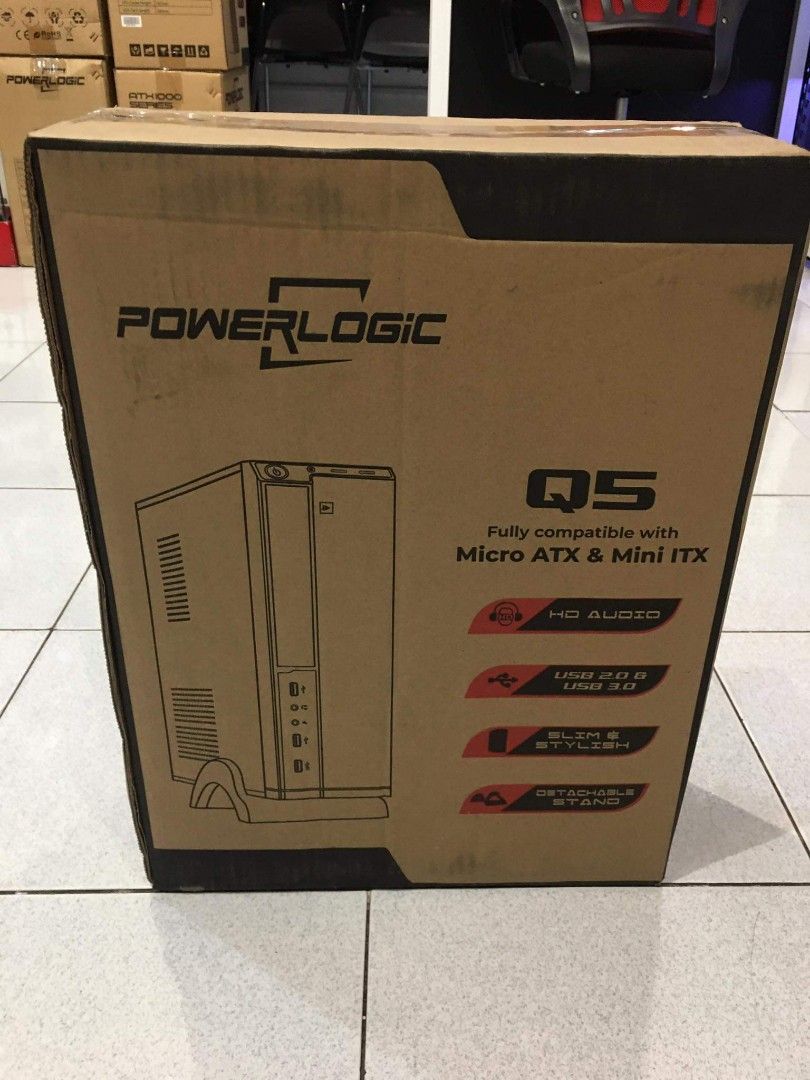 Powerlogic Q5 Slim Mini-Micro ATX PC Desktop Case with 600w PSU ...