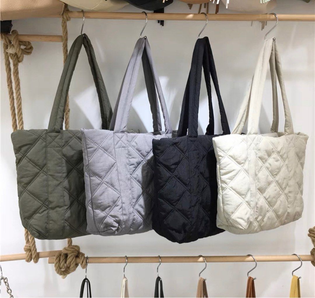 puffy tote bag, Women's Fashion, Bags & Wallets, Tote Bags on Carousell