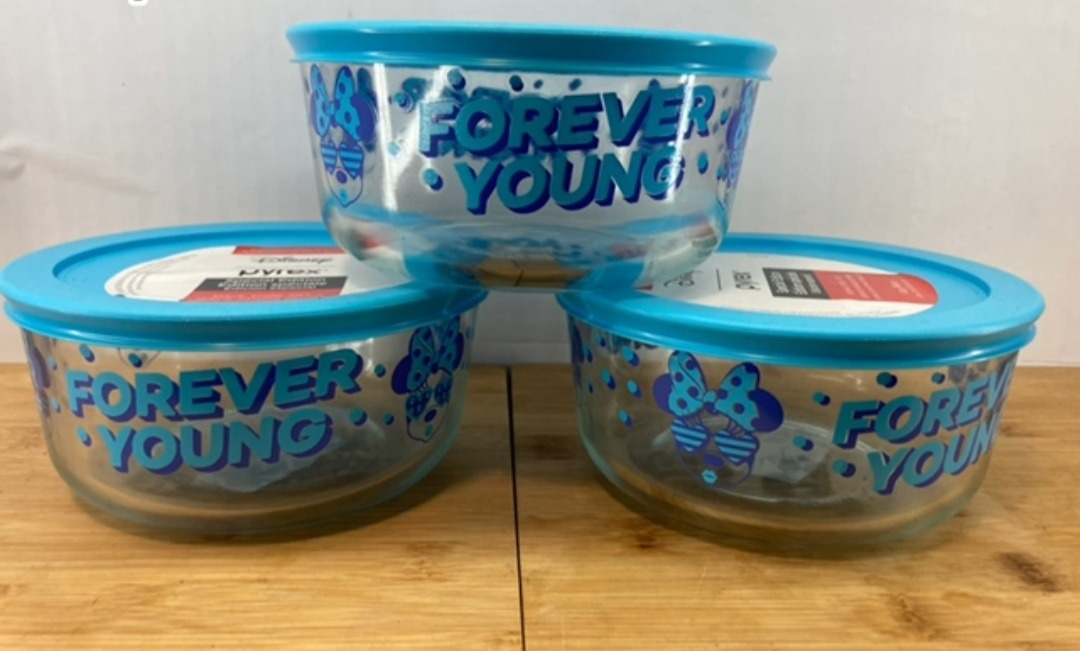 Pyrex Limited Edition Disney Storage 946ml x 3 (Minnie 4 Ever Young ...