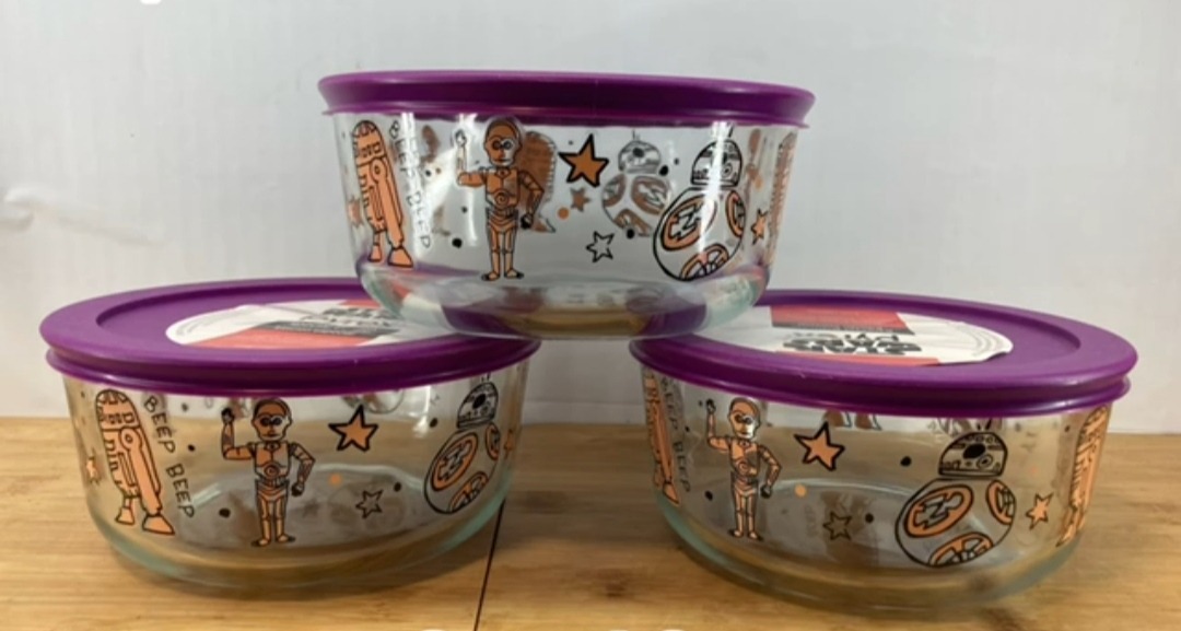 Pyrex Limited Edition Star Wars Storage 946ml x 3 (Droids), Furniture ...