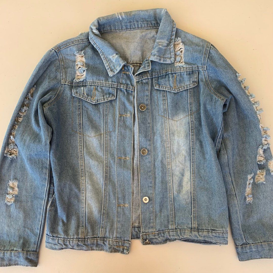 ripped denim jacket, Women's Fashion, Coats, Jackets and Outerwear on ...