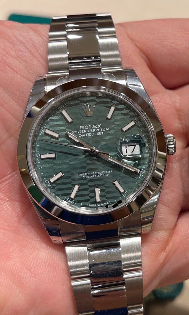 Rolex Datejust 41mm Green Motif Dial, Luxury, Watches on Carousell