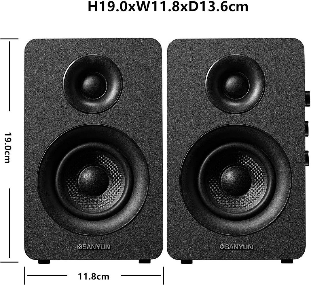 Sanyun SW208 bookshelf speakers (black), Audio, Soundbars, Speakers & Amplifiers on Carousell