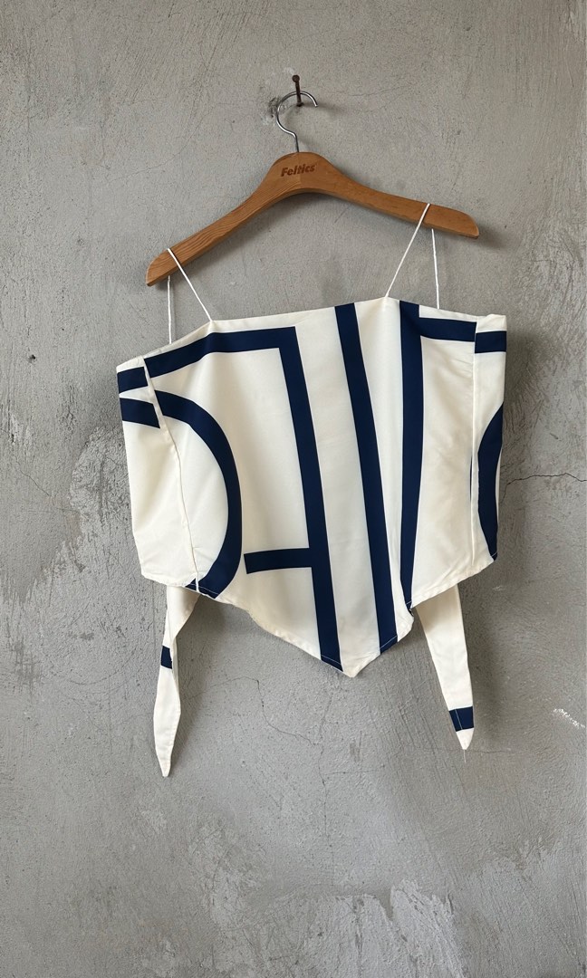 Satin string tie top, Women's Fashion, Tops, Sleeveless on Carousell