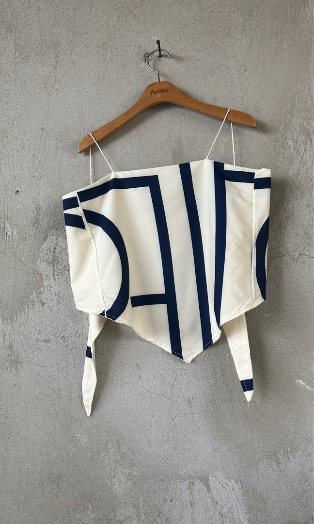 Satin string tie top, Women's Fashion, Tops, Sleeveless on Carousell