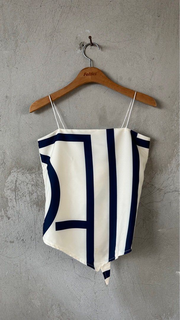 Satin string tie top, Women's Fashion, Tops, Sleeveless on Carousell