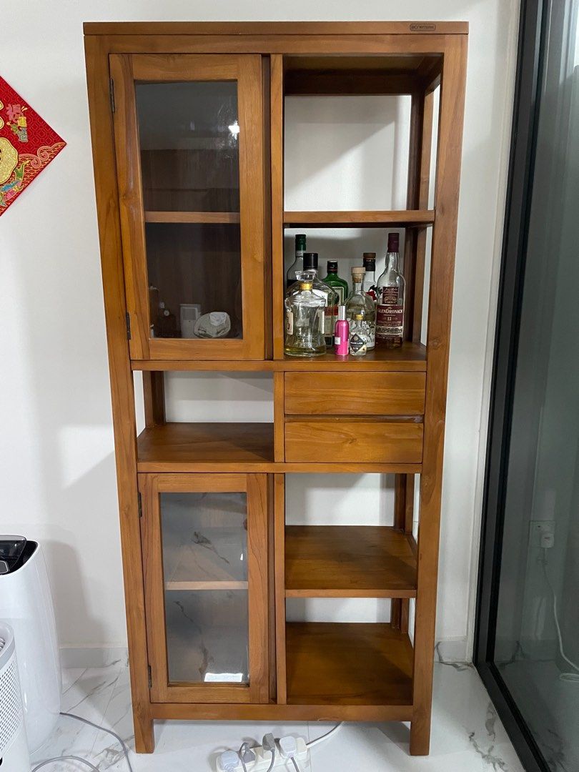 ScanTeak display and liquor cabinet, Furniture & Home Living, Furniture ...
