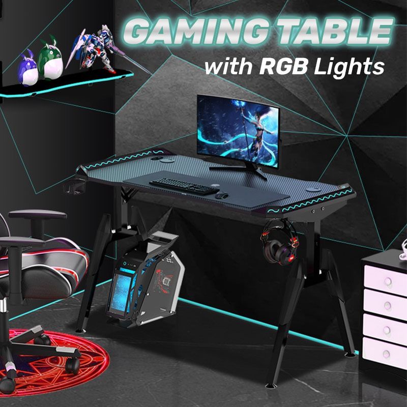 [SG Stock]Gaming Table with RGB light Computer Desk Office Table ...
