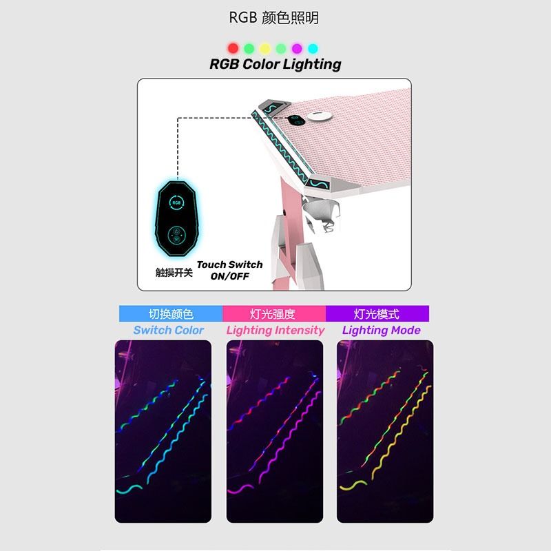 [SG Stock]Gaming Table with RGB light Computer Desk Office Table ...