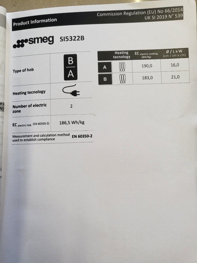 Smeg built-in induction hob SI5322B, TV & Home Appliances, Kitchen ...