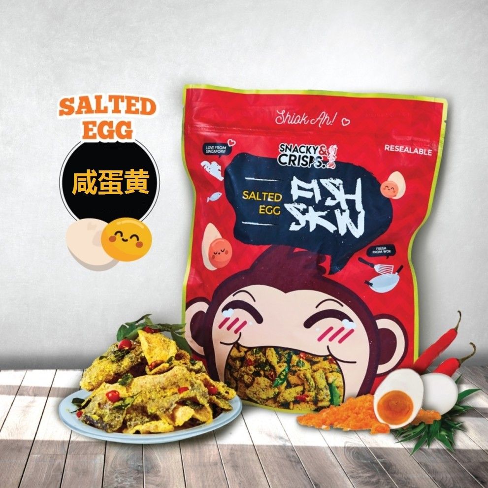 Snacky and crisps salted egg fish skin CNY snacks Chinese new year ...