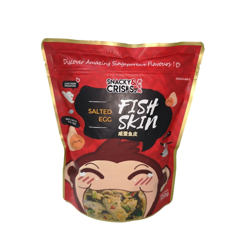 Snacky and crisps salted egg fish skin CNY snacks Chinese new year ...