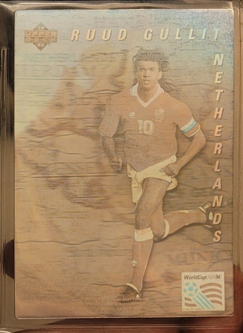 Soccer hologram card, Baggio, gascoigne, Rijkaard, klinsmann, matthaus ...