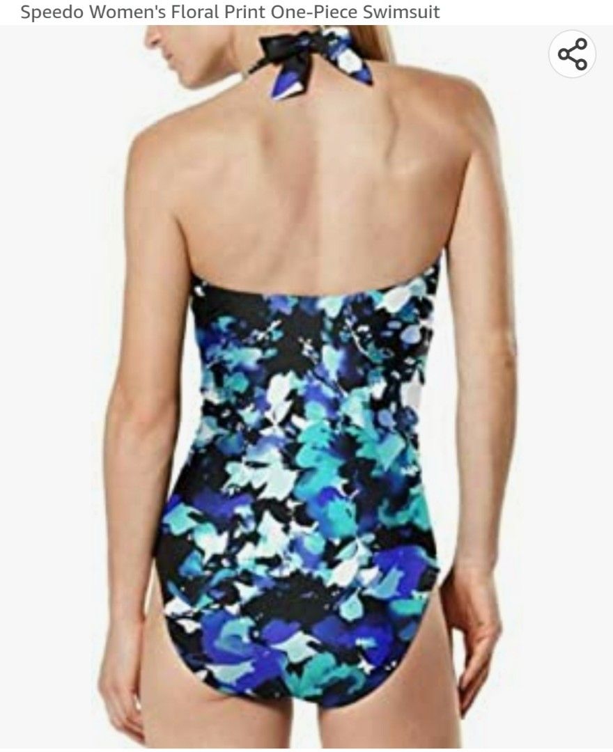 Speedo Plus Size Floral One Piece Swimsuit Womens Fashion Swimwear
