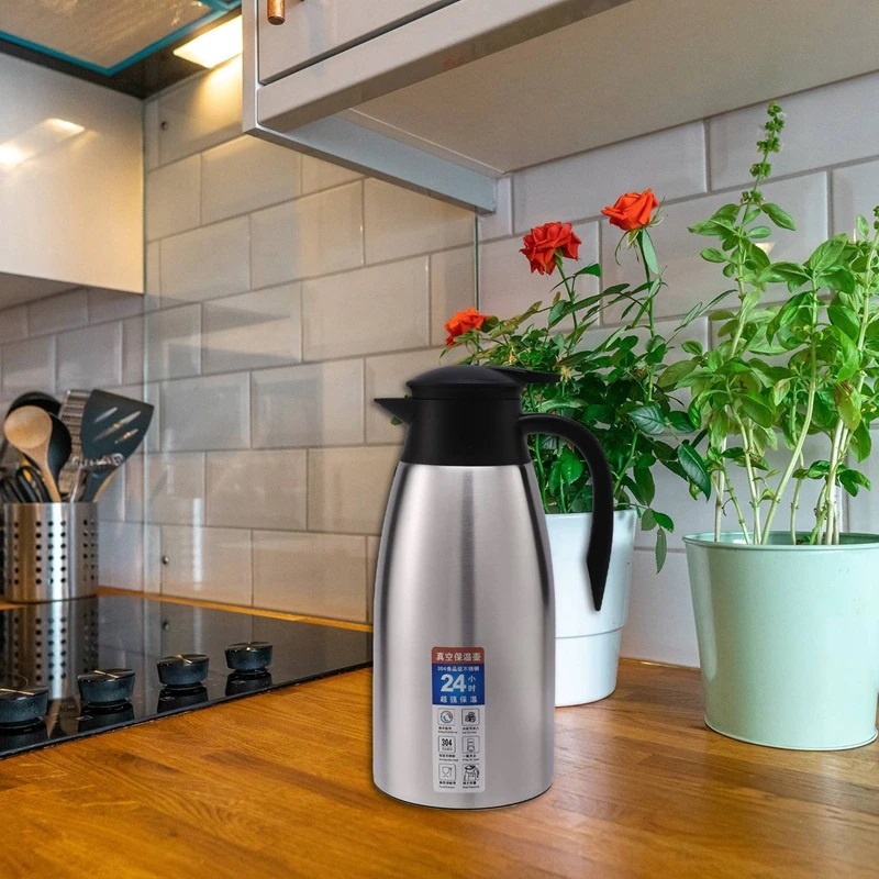 Stainless Steel Thermal Flask Vacuum Insulated 2000ML 2L Coffee Tea ...