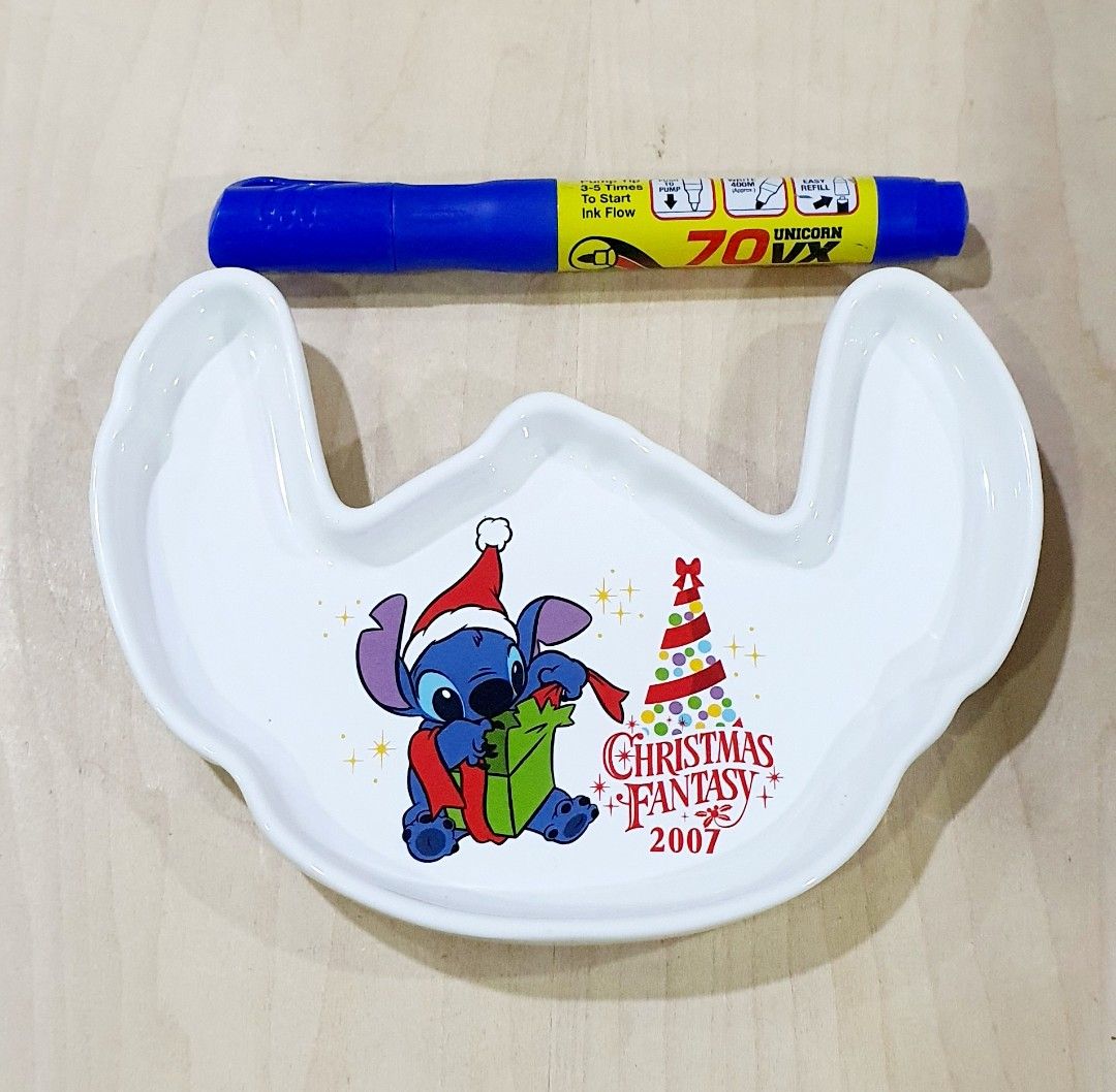 Tokyo Disneyland Stitch shape plate, Furniture & Home Living ...