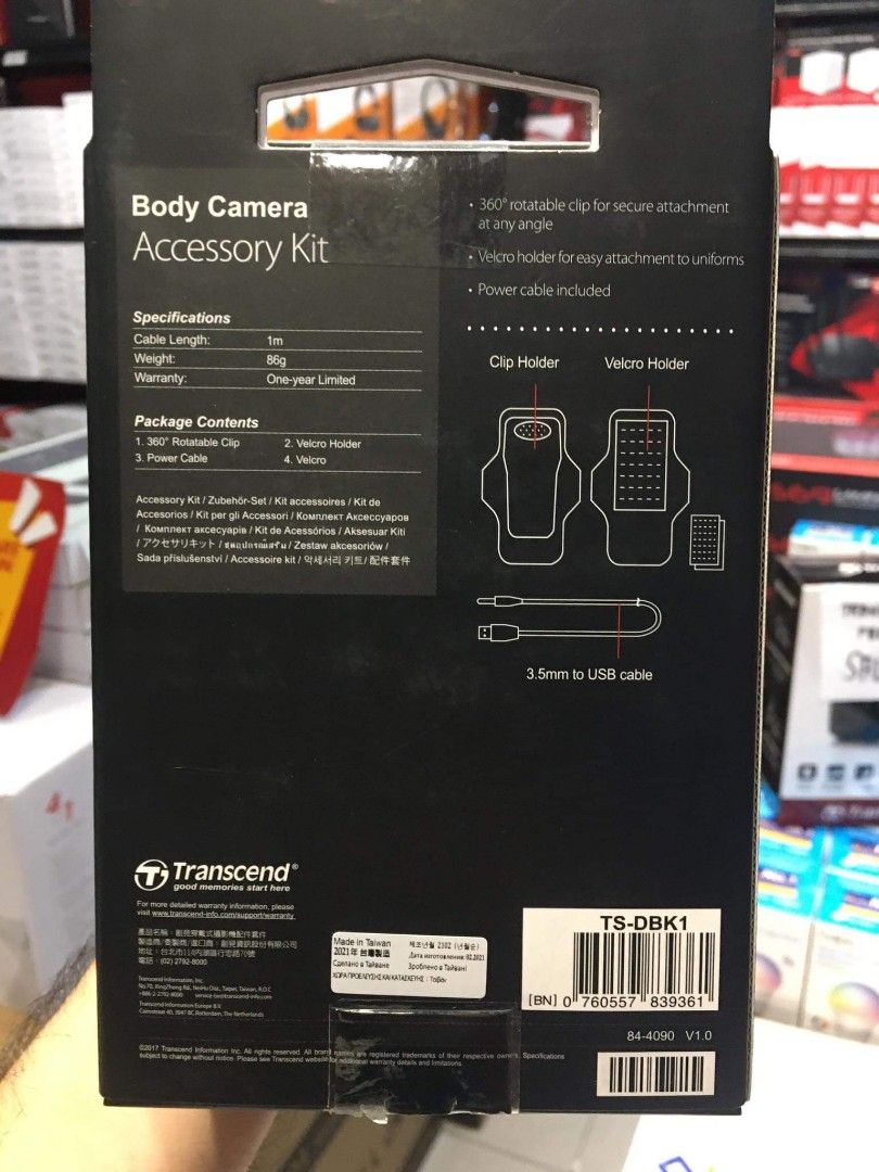 Transcend DrivePro Body Camera Series Accessory Kit TS-DBK1, Mobile ...