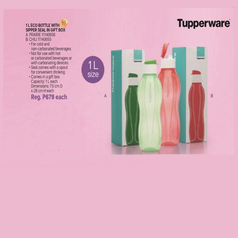 TUPPERWARE Eco Bottle with Sipper Seal (1L), Furniture & Home Living ...