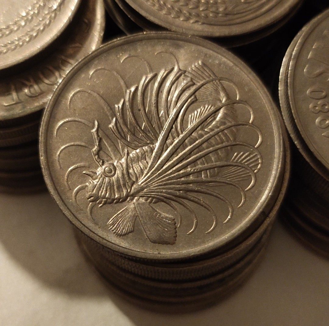 Vintage Singapore first series 50-cent coins, Hobbies & Toys ...