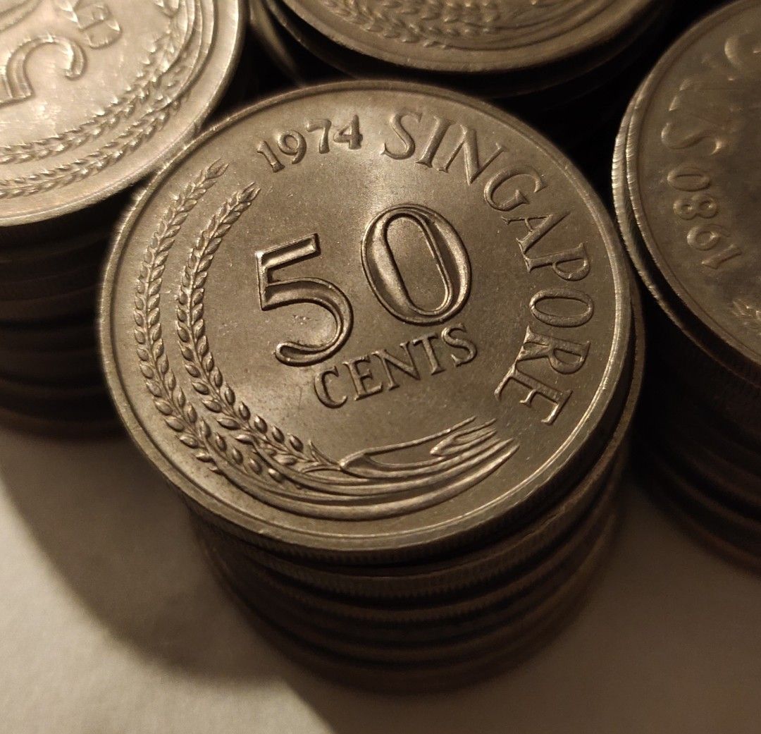 Vintage Singapore first series 50-cent coins, Hobbies & Toys ...