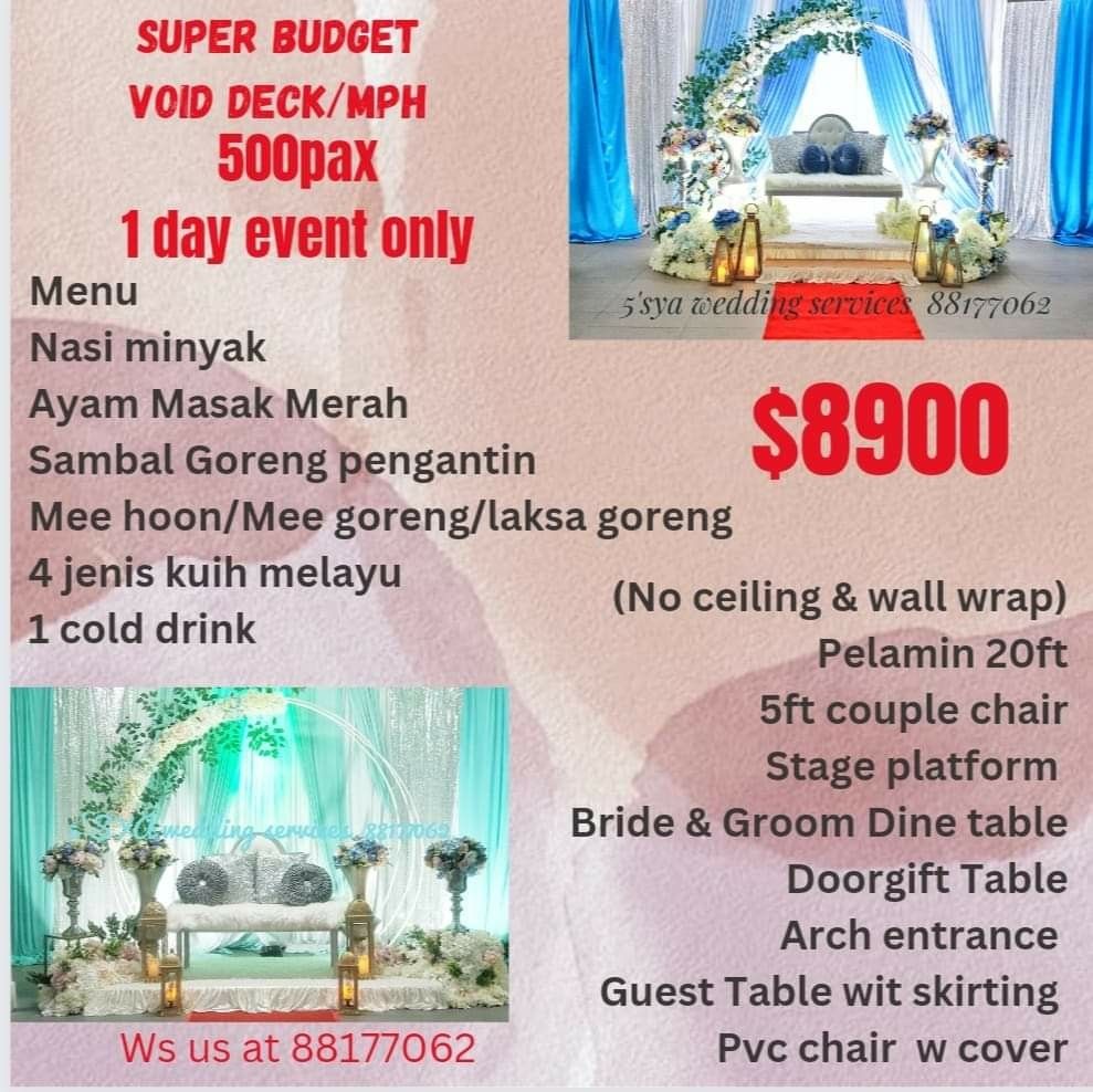 Void deck & mph wedding super budget pkge, Lifestyle Services, Event ...