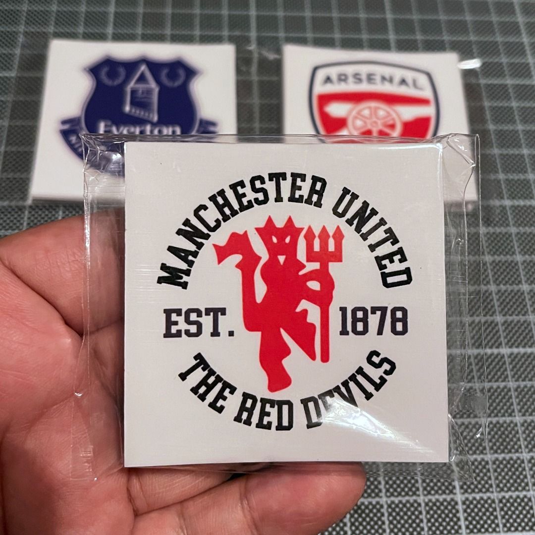 Waterproof Stickers : MANCHESTER UNITED / THE RED DEVILS . 60 x 60 mm ...