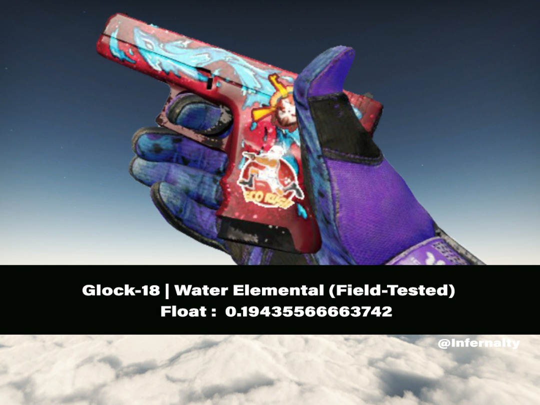 (0.19FV) Glock-18 Water Elemental FT CSGO SKINS KNIVES, Video Gaming, Gaming Accessories, In ...
