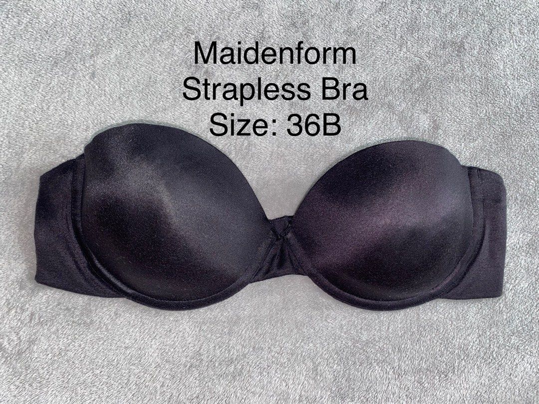 36B/38A Maidenform Strapless Bra (Black), Women's Fashion ...