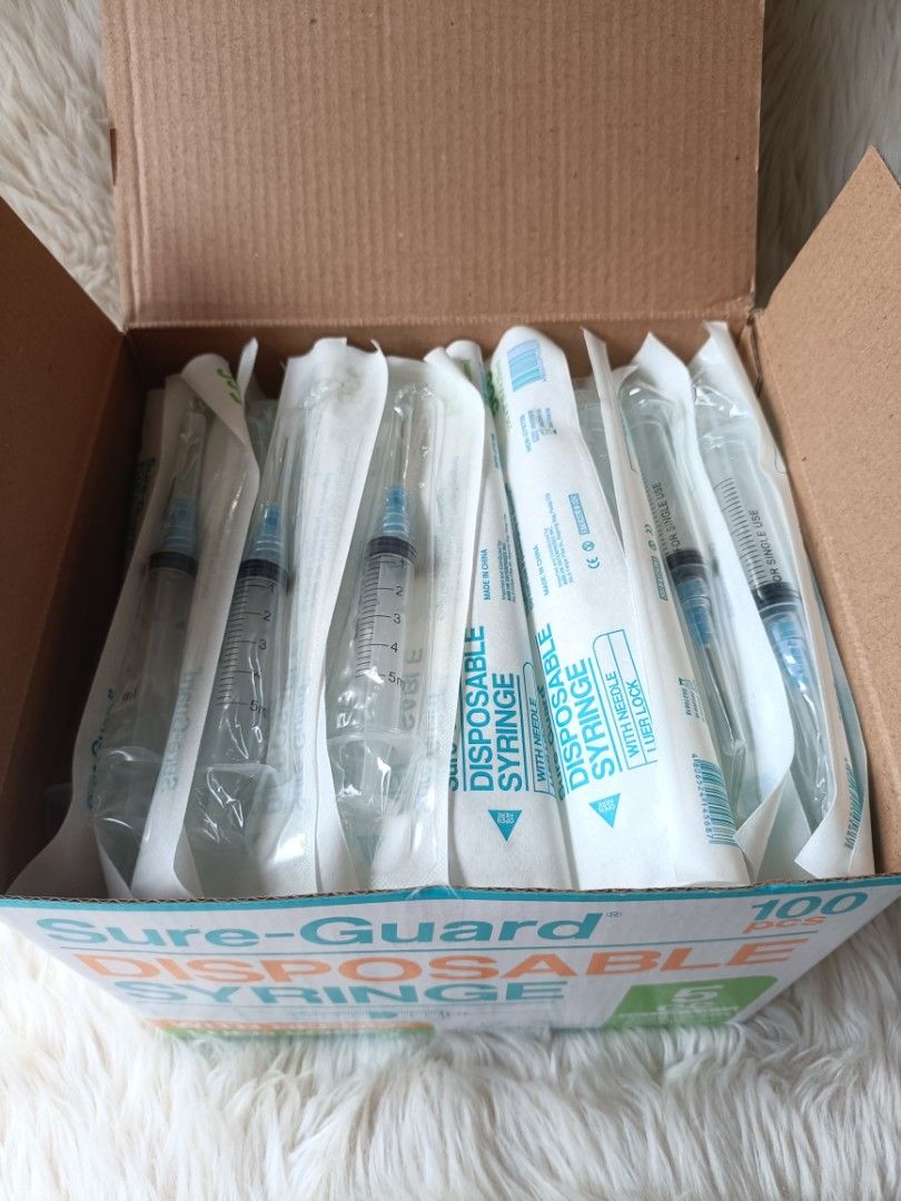 5cc Sureguard Disposable Syringe 100pcs, Health & Nutrition, Medical ...